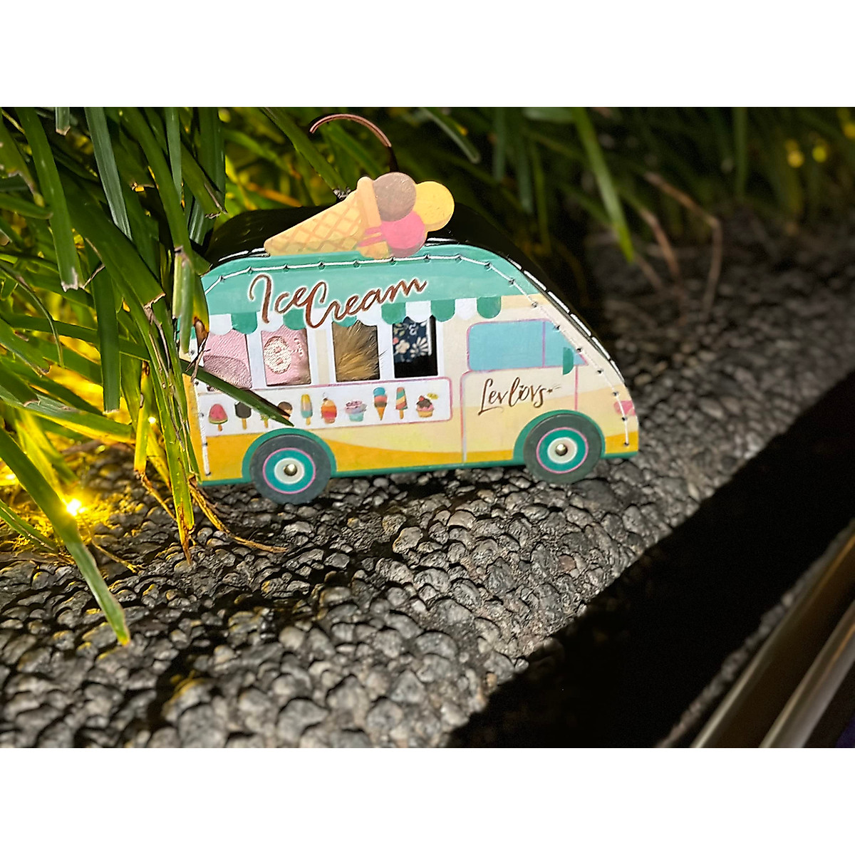 LEVLOVS Christmas Pig Mouse in a Matchbox Danish Design Toy Baby Registry Gift Pig in Ice Cream Truck Linen Toy Plush Toy