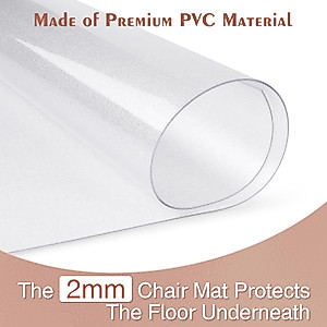 HappyTrends Office Chair Mat for Carpet-36 x48 Transparent Computer Desk Chair Mat for Carpeted Hard Wood/Tile Floor,Anti-Slip Home Office Chair Floor Mats for Work,Home and Gaming