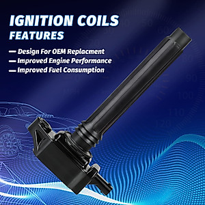 Ignition Coil Pack Set of 4 - Compatible with Chrysler 200 Fiat 500X Jeep Cherokee Renegade Compass Dodge Dart Ram ProMaster 2.4L 2013-2017 - Replaces UF751 UF754 68242286AA, 68080580AB, 0221504050