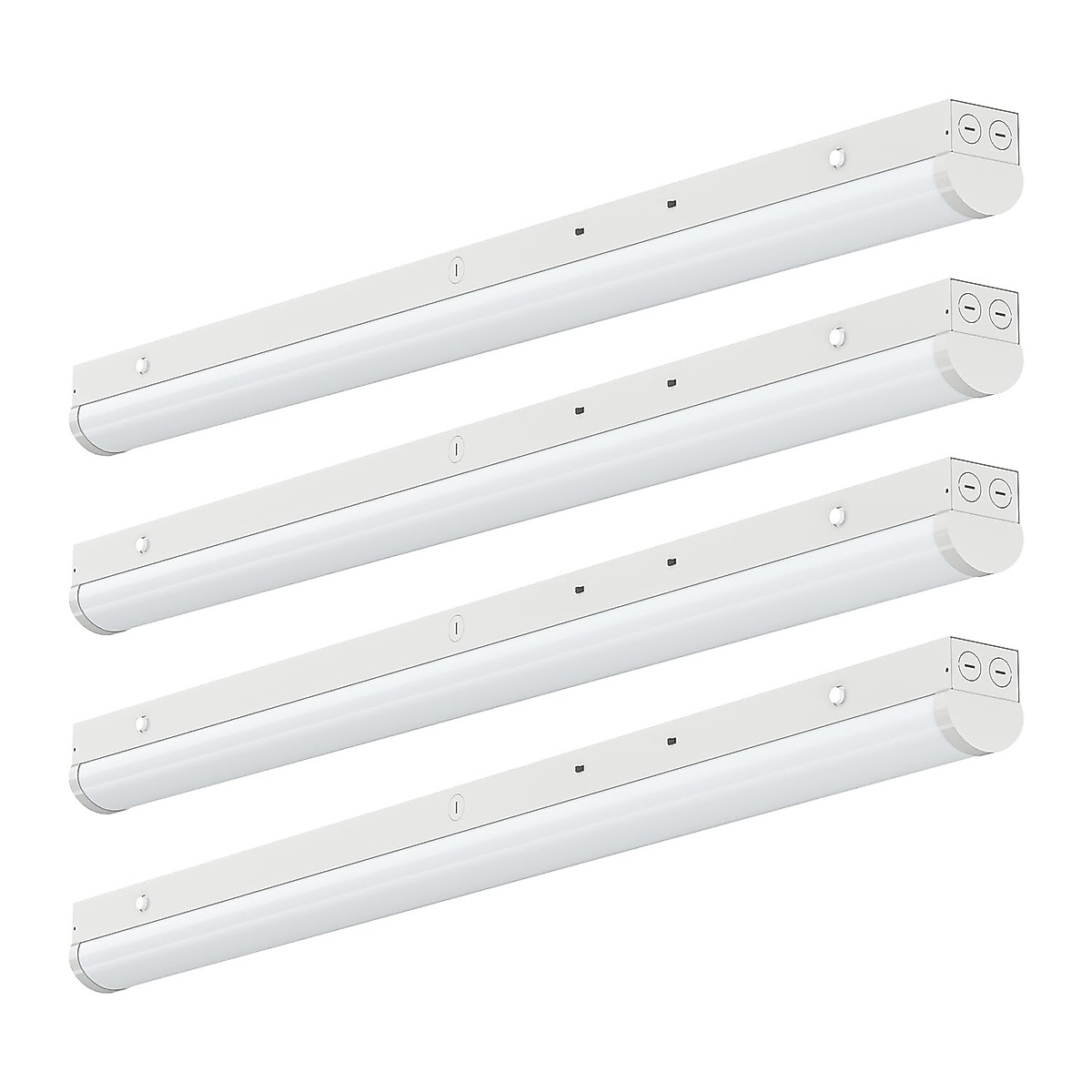 4FT LED Linear Strip Light, Super Bright LED Shop Lights 30W 40W 50W 60W 70W Selectable/100V-277V 6CCT 3000K-6500K, Flush Mount 0-10V Dimmable Commercial Garage Indoor Ceiling Light, ETL DLC(4 Pack)
