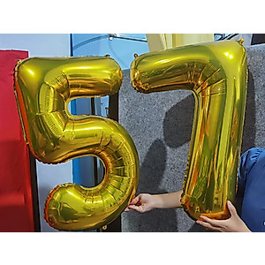 32 Inch Gold Number 4 Balloons Foil Ballon Digital Birthday Party Decoration Supplies (Gold Number 4 Balloon)