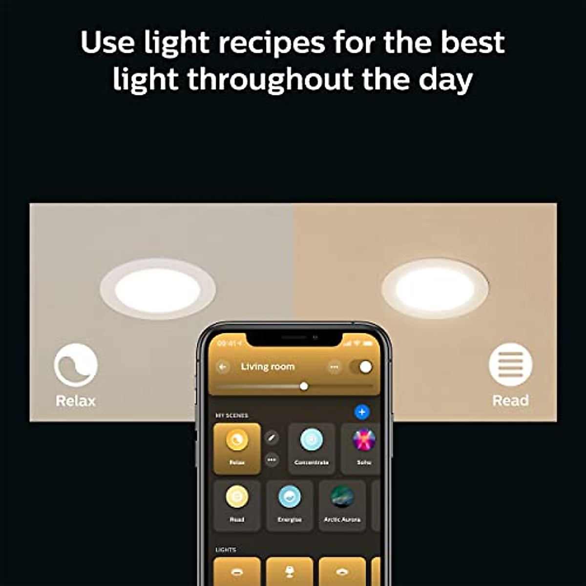 Philips Hue Slim Downlight, White & color Light (Bluetooth Compatible), Voice Control with Alexa, Apple HomeKit & Google Assistant, 6-Pack