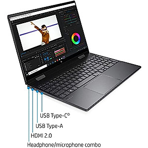 HP Envy x360 2-in-1 Touch Laptop, 15.6inch FHD IPS 400nits 100% sRGB Display, 8-Cores Ryzen 7 5700U(> i5-1135G7), 14 hr Battery Life, Webcam,Wi-Fi 6, Fingerprint (32GB RAM | 1TB PCIe SSD) Black