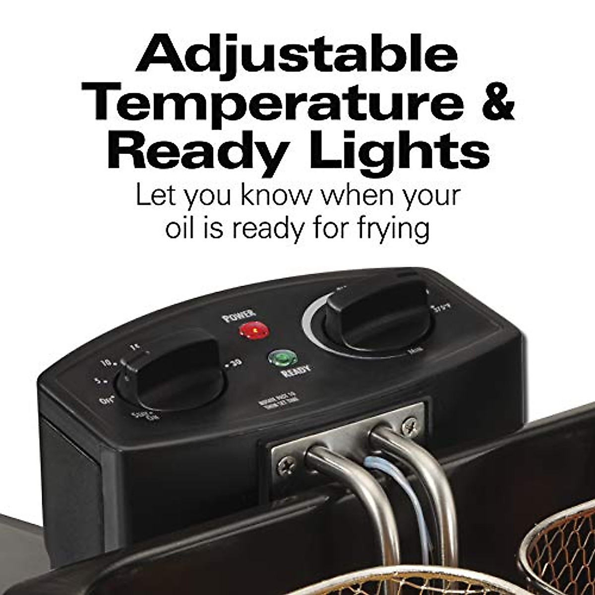 Hamilton Beach Triple Basket Electric Deep Fryer, 19 Cups / 4.5 Liters Oil Capacity, Lid with View Window, Professional Style, 1800 Watts, Stainless Steel (35034)