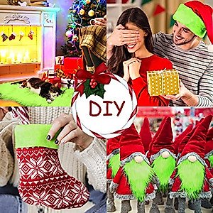 6 Pieces Green Faux Fur Fabric Squares Christmas Shaggy Soft Faux Fur Squares Fluffy Fabric for DIY Crafts Sewing Costume Camera Floor Decorations Props Winter, 9.84 x 9.84 Inch