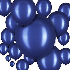 100 Pieces Latex Balloons Different Sizes 18/12/10/5 Inch Party Balloon Kit for Valentines Birthday Baby Shower Wedding Bride Graduation Party Decoration (Navy blue)