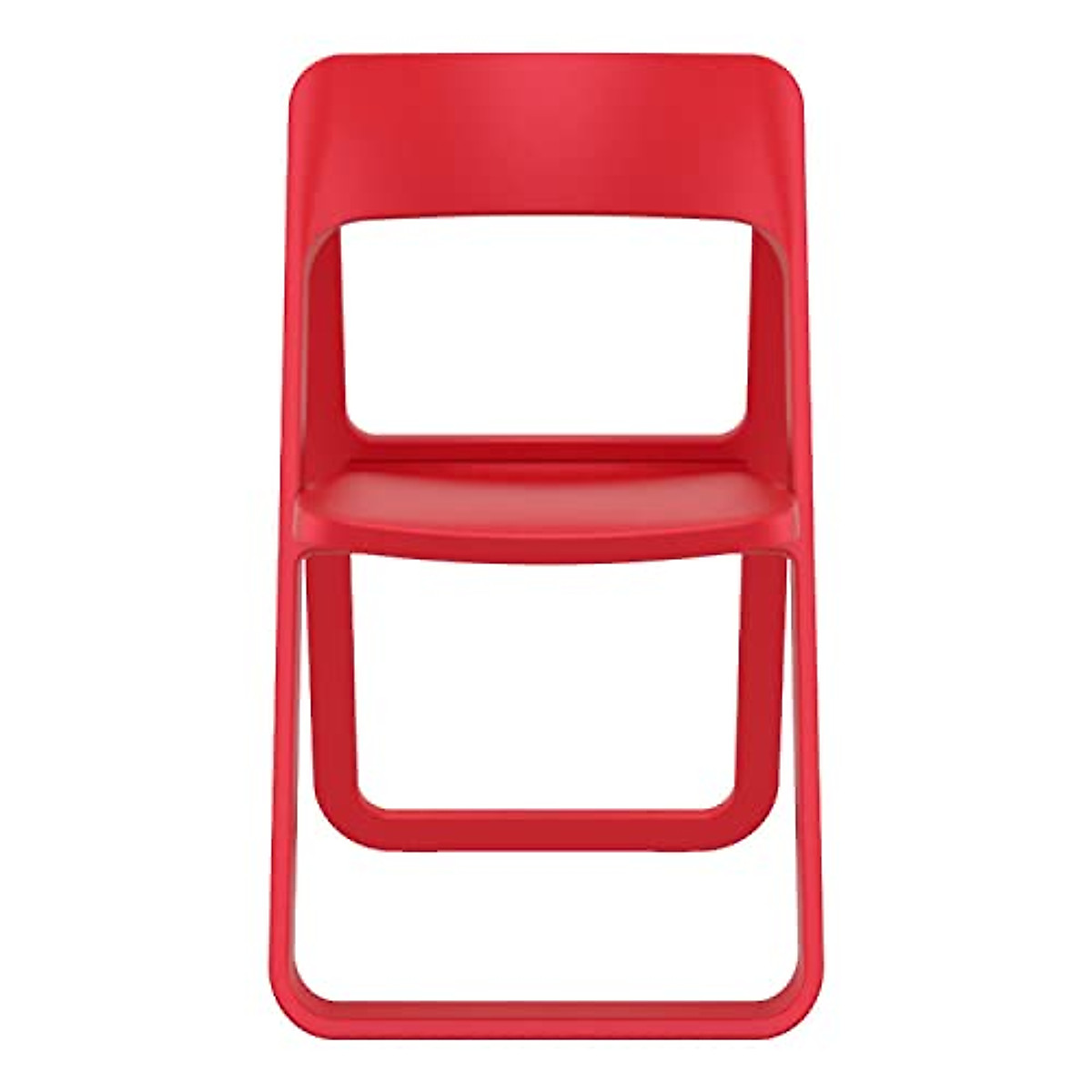 Compamia Dream Commercial Grade Folding Resin Outdoor Chair Red