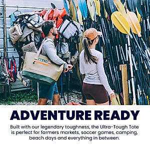 RTIC Ultra-Tough Tote Bag, Waterproof for Beach, Pool, Towel, Grocery, Shopping, Camping, Picnic, Travel, Boat, Heavy-Duty, Puncture Resistant, Large, Deep Harbor