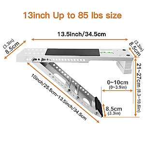 Aozzy Window Air Conditioner Bracket- Universal AC Support Bracket Heavy Duty, Support Up to 165 lbs, Designed for 9000-22001 BTU A/C Units–AC Holder Bracket Fits Single Or Double Hung Windows