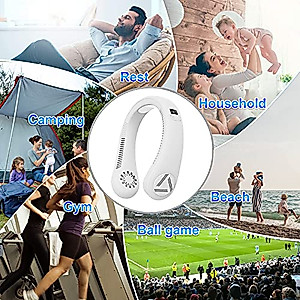 WOOLALA [2022 Newly] Built-in Cooling Chip Personal AC Neck Fan Truely Air Conditioner Hands-Free Wearable Fan for Quick Cool Down, 4000mAh USB Rechargeable Portable Fan for Daily Use
