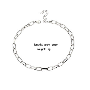 Cathercing Women Choker Necklace Chain Thin Link Necklace for Women Trendy Jewelry Necklaces Chains Punk (silver)