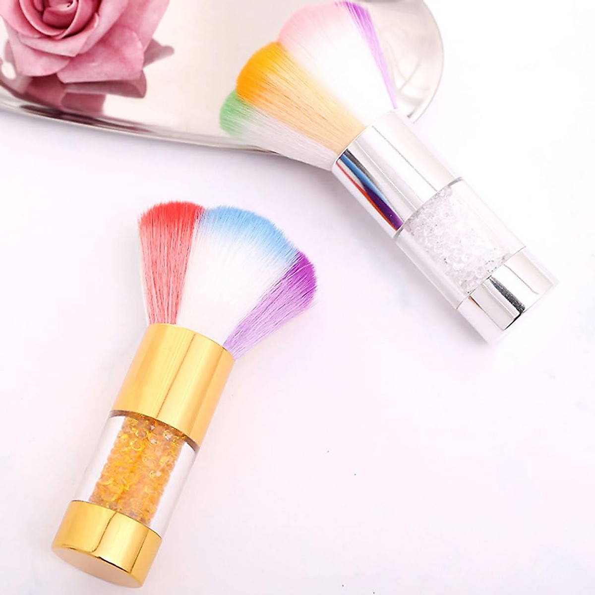 Beaupretty 2 Pieces Cosmetics Brush Nail Art Dust Powder Remover Brush Makeup Brush Fingernail Brush Nail Brush for Cleaning Fingernails