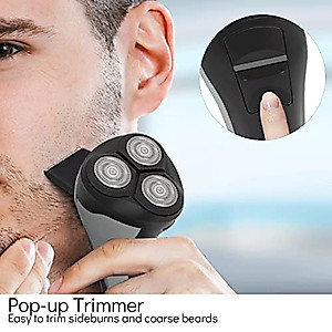 Electric Shavers for Men, SIWIEY 4D Rechargeable Electric Razor with Pop-up Beard Trimmer, Travel Lock, LCD Display, Wet & Dry Use, USB Charger Cordless Mens Electric Shaver…