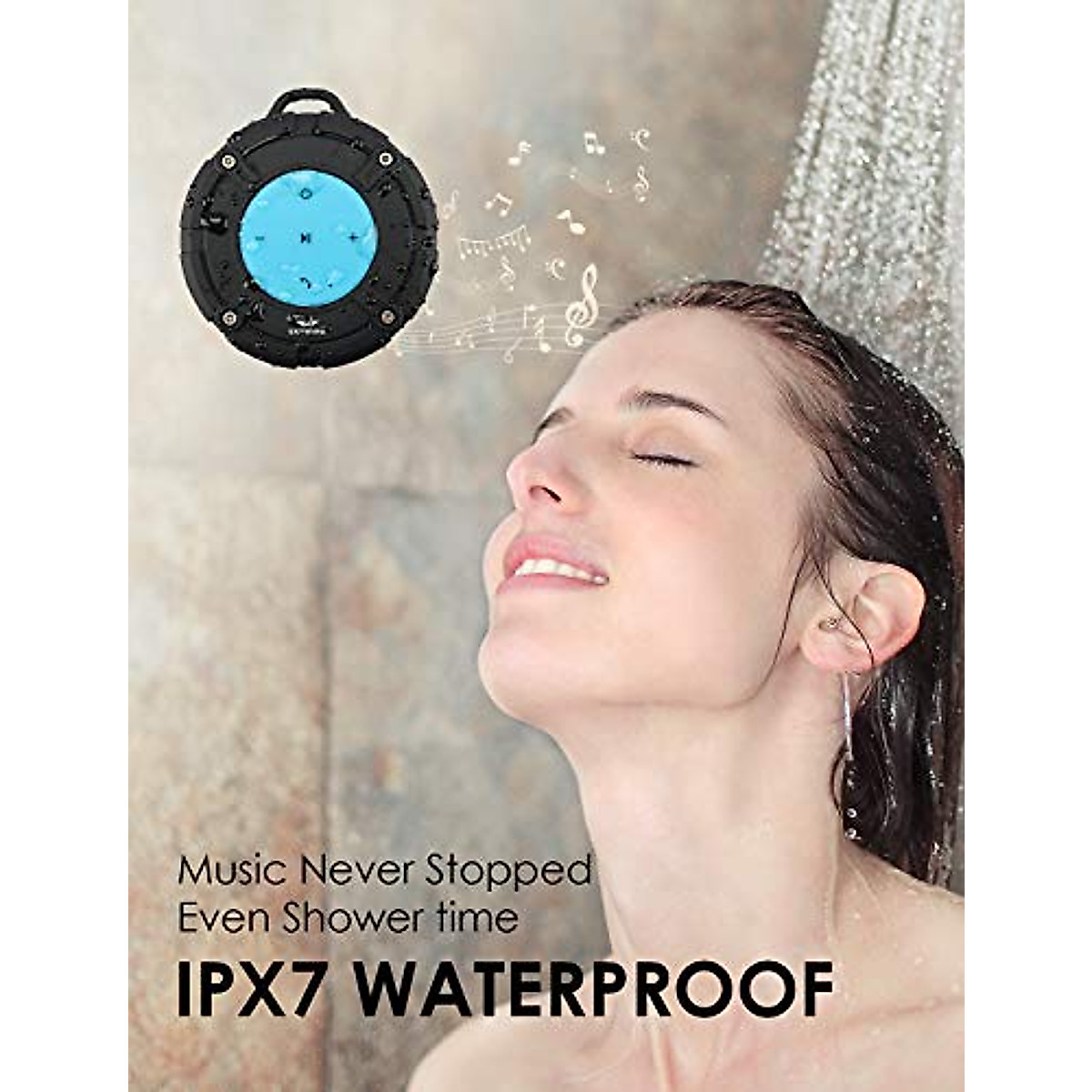 SKYWING Soundace S8 5W Shower Speaker Waterproof IPX7 Bluetooth Speaker with Suction Cup & Hook, Premium Portable Wireless Speaker for iPhone Phone Tablet Shower Beach Pool