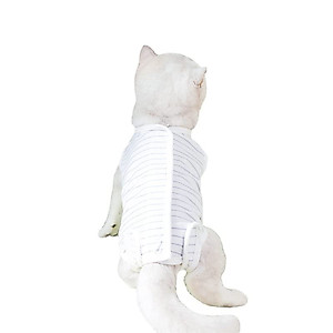 Cat Recovery Suit Post Surgery Shirt for Puppy, Wound Protective Clothes for Little Animals Dogs Cats (Large)