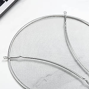 Evanda 12" Splatter Screen for Cooking, Stainless Steel Fine Mesh for Frying Pan, Grease Guard for Pan to Stop Hot Oil Splatter, Protect the Skin From Burns, Safe Cooking Lid