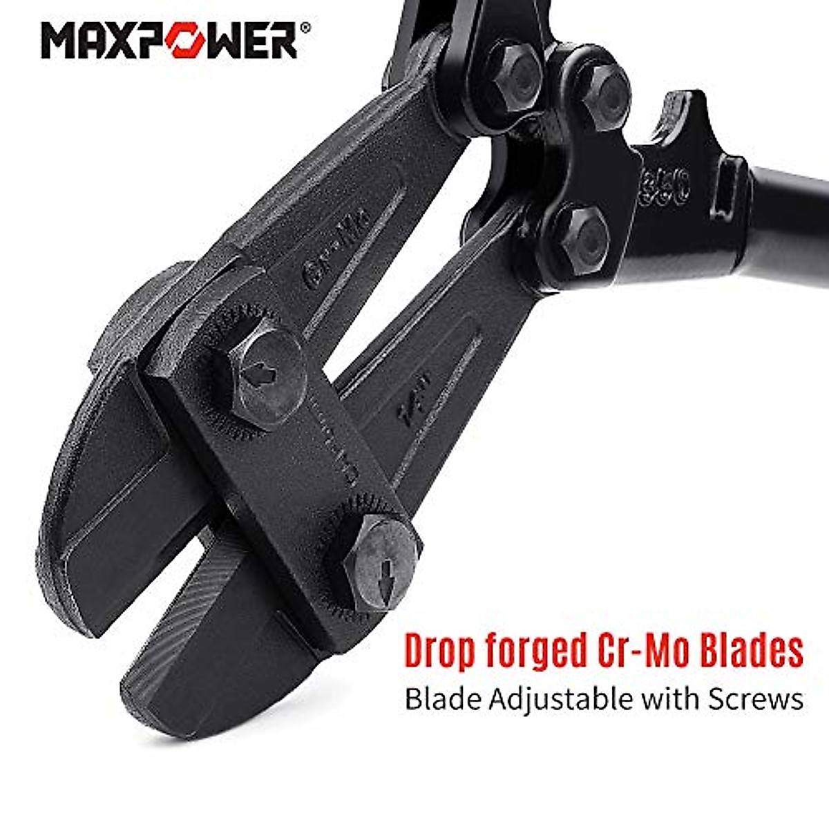 MAXPOWER 14-Inch Heavy Duty Bolt Cutter, Hardened Chrome Molybdenum Steel Blade, Ergonomic Rubber Handle