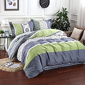 Swanson Beddings Serene 3-Piece 100% Cotton Bedding Set: Duvet Cover and Two Pillow Shams (Queen)
