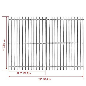 Uniflasy 17 Inches Stainless Steel Cooking Grid Grates Replacement for Charbroil 463250509, 463250510, Thermos 461262409, Grill Master 720-0737, 720-0670E, Vermont Castings, Great Outdoors Gas Grills