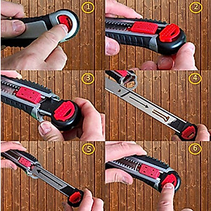 Smithline Heavy-Duty Professional Grade 25mm (1-inch) Large Utility Knife Retractable Razor Box Cutter Snap-off SK2 blades