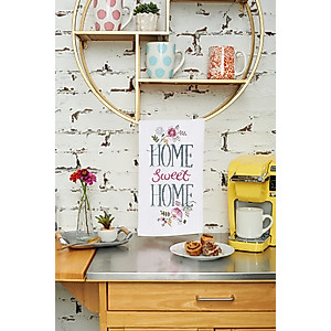 C&F Home Home Sweet Home Embroidered Flour Sack Kitchen Towel Decor Decoration 18" x 27" White