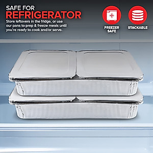 Chafing Dish Buffet Set with Cover Disposable - 21x13 (5 Pack) 9x13 & Lids (10 Pack) Aluminum Serving Trays, Catering Pans for Keeping Food Warm, Chaffing Dishes for Buffets and Parties, Warming Tray