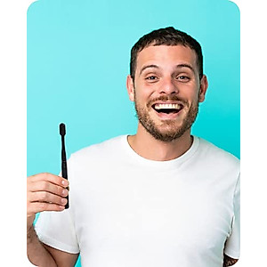 Habit Toothbrush | Ultra-Soft | 6500 Bristles | Travel Cover | Gentle Cleaning with Ergonomic Head | (3 Pack, Black)