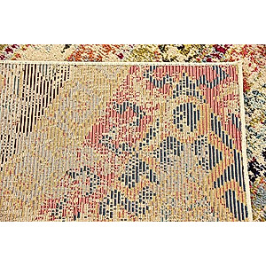 Unique Loom Sedona Collection Distressed, Southwestern, Vintage, Modern, Over-Dyed, Abstract Area Rug (5' 0 x 8' 0 Rectangular, Multi/Beige)