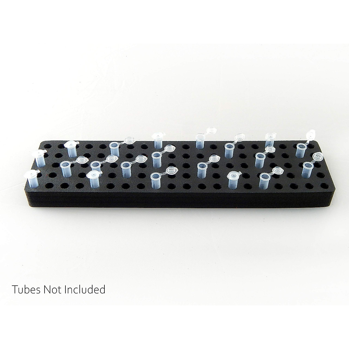 Polar Whale Microcentrifuge Tube Rack Holder for 2ml and 1.5ml Tubes Black Foam Storage Organizer Stand Lab Transport Holds 100 Tubes Fits up to 11mm Diameter