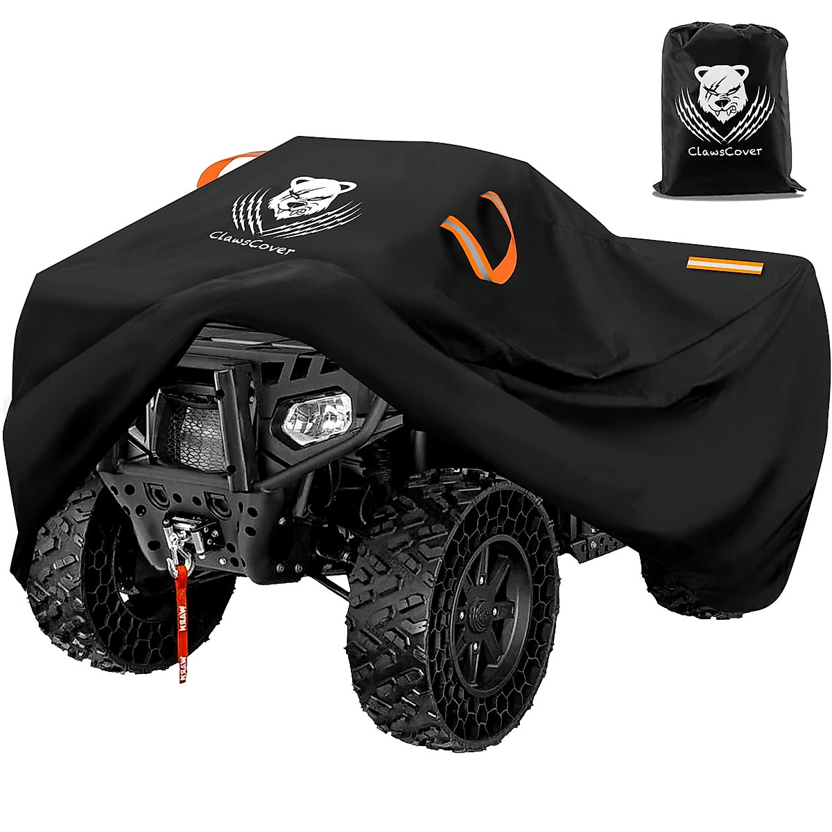 ClawsCover ATV Cover Waterproof Outdoor Heavy Duty XL-Plus 83 Inch Fadeless 420D Oxford Cloth Quad ATC 4 Wheeler Covers All Season All Weather UV Protection for Kawasaki Yamaha Suzuki Honda Polaris