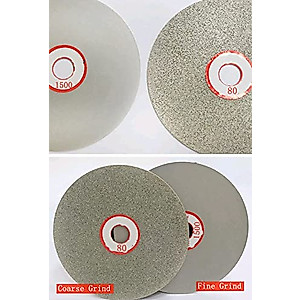 Diamond Polishing Disc Set 6 PCS, ENLAYER 6Inch Diamond Flat Lap 80/400/600/800/1500/3000 Grit Wheel Lapping Grinding Disc Tool for Cutting or Sanding Stone and Glass (6)