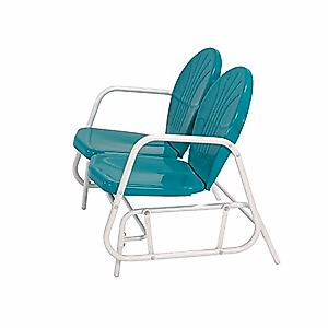 Woodlawn&Home, 200030, Retro Outdoor Glider Bench, Turquoise