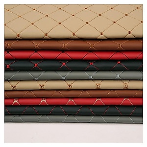 VAKUUM Faux Leather Quilted Leather Diamond Stitch Padded Cushion Linen Wadding Faux Leather Interior Vehicle Upholstery Fabric White Leatherette Fabric (Color : Treasure Blue, Size : 1.4X4m)