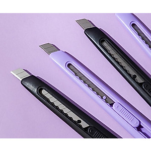 Utility Knife Box Cutter for Office or Home with Cute Kitty Figure on the Top (Black)