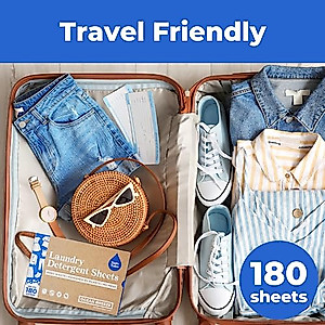 Laundry Detergent Sheets Travel Nativ Tales, Laundry Sheets Detergent with Easily Dissolved of Zero Plastic Waste and Exclusive Formula for Sensitive Skin, 180 Loads- Ocean Breeze Scent