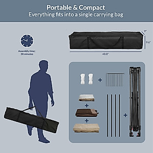 BELLEZE 13x13Ft Gazebo, Pop Up Gazebo Double Roof Outdoor Canopy with Mosquito Netting, Stable Steel Frame and Carry Bag, Height Adjustable Patio Gazebo for Backyard, Garden, Lawn