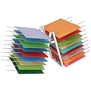 OFFICEROO Art Drying Rack Canvas Storage - 18 Shelves Ladder Rack, Foldable, Adjustable Width