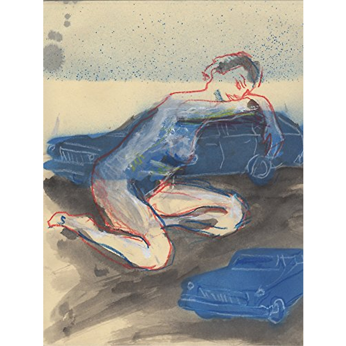 Sleeping on blue station wagons