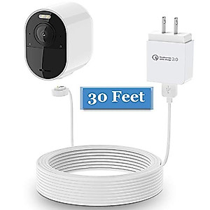 30ft Charger for Arlo Pro 3 and Arlo Ultra, Outdoor Power Cable with Power Adapter Continuously Charging Arlo Ultra/Ultra2/Arlo Pro 3/Pro 4, NOT for Pro 3 Floodlight (3 Pack)