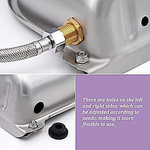 KHEARPSL Automatic Waterer Bowl with Brass Float Valve and Drain Hole, Stainless Steel Dog Livestock Water Bowl with Hose, Connector and Screws