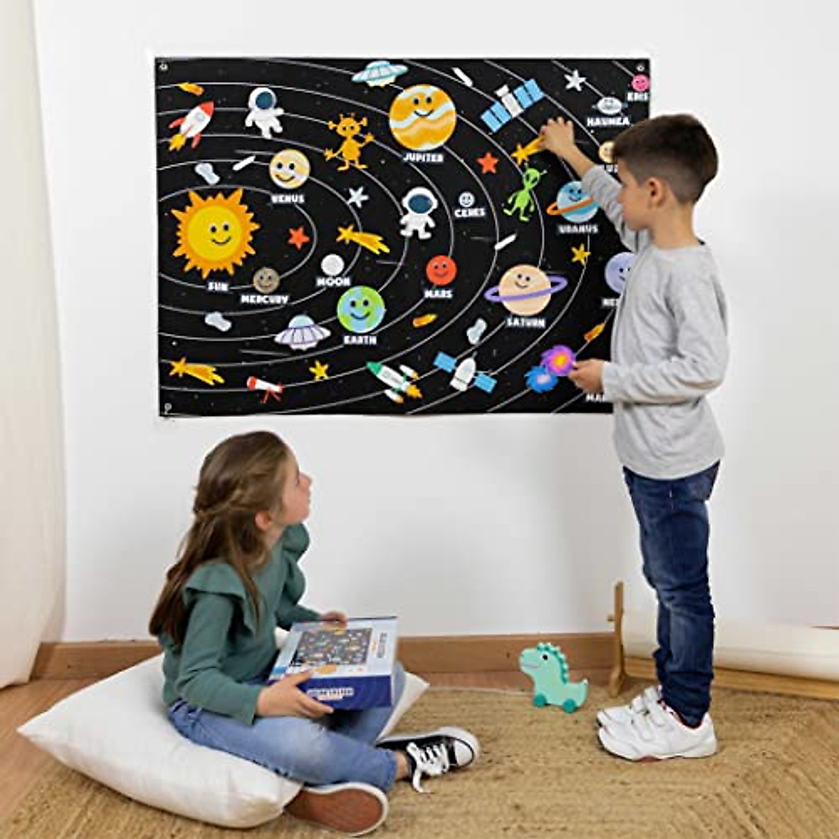 Solar System for Kids Toys with 61 Felt Figures - BONNYCO | Space Montessori Toys for Girls Boys Birthday Gifts of Planets, Felt Board for Toddlers, Educational Kids Gifts 3 4 5 6 7 8 Years Christmas