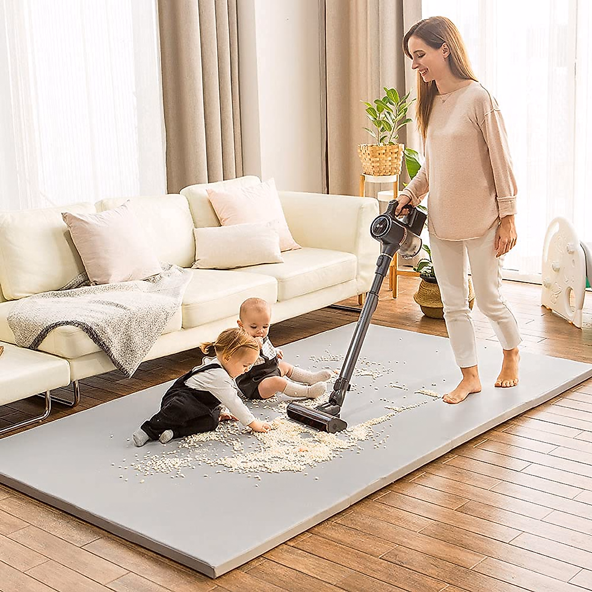 ALZIP MAT Dust Zero Baby Play Mat Eco-Friendly Non-Toxic Non-Slip Reversible Waterproof (XG (110x55 inch), Urban Milk)