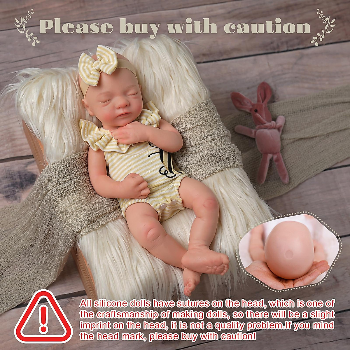 BABESIDE Lifelike Reborn Baby Dolls - 16 Inch (Weight 4 Lb) Full Platinum Silicone Reborn Baby Dolls Anatomically Correct Sleeping Baby Girl Real Life Baby Dolls with Gift Box
