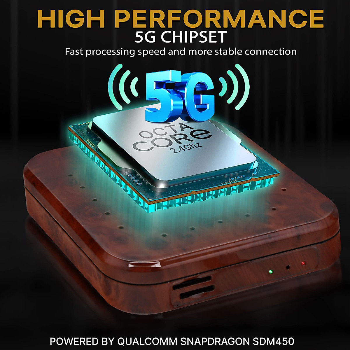 PyleUsa Wireless CarPlay Android Auto Multimedia Video Box,4GB RAM 64GB ROM,2.4GHz,5GHz Dual Band WiFi BT,Octa Core 64Bit,4K Full HD,H.265,USB3.0 Android Box,Screen Mirroring, Install Android Apps