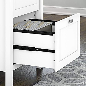 Bush Furniture Broadview File Cabinet, 23W, Pure White