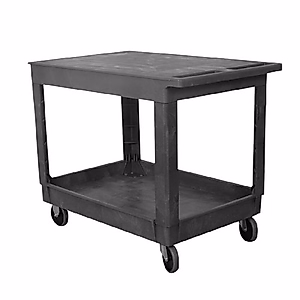 Wesco Industrial Products 270493 Plastic Flat-Top Standard Service Cart, 2 Trays, 500-lb. Load Capacity, 40.25" L x 25.5" W x 32.5 H