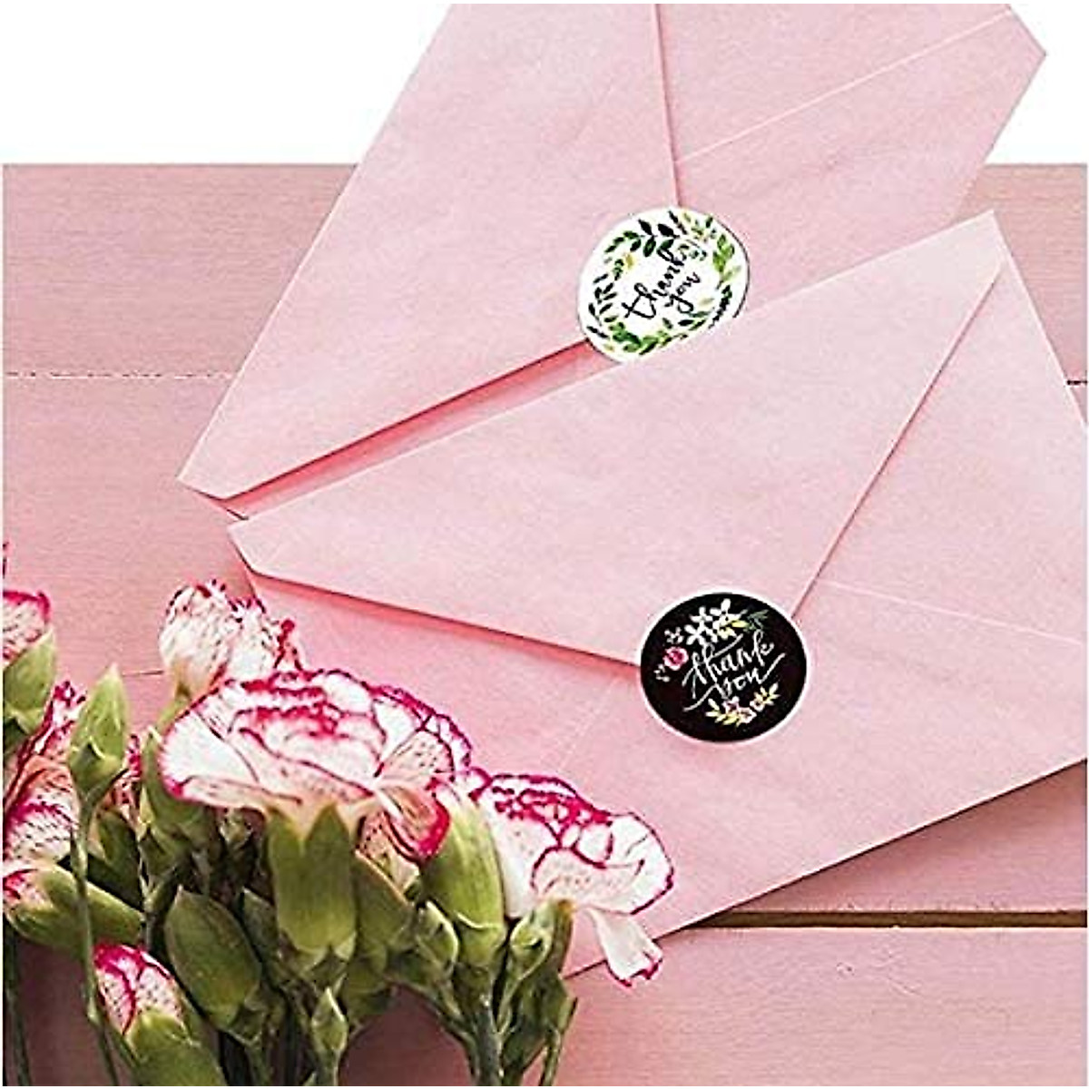 GUAGLL 3 Rolls Thank You Baking Sticker Cute Printing Sticker Label 1 Inch 500Pcs/Roll for Envelope Gift