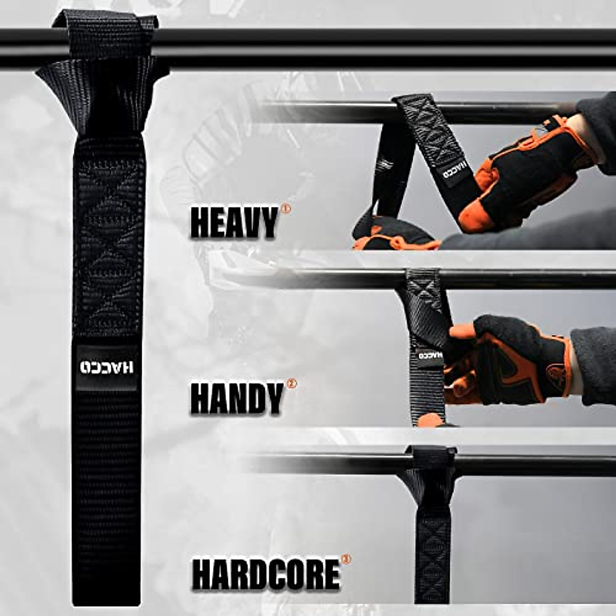 Haccoplanet 8PK Soft Loop Motorcycle Tie-Down Straps, 1.6 x 17inch 10000LB Break Strength, Heavy Duty Tie Down Loops for Securing ATV, UTV, Dirt Bike, Lawn & Garden Equipment (Black)