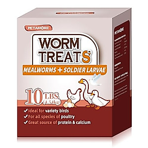 NC Grubsnack 10lbs Dried Mealworms Black Soldier Fly Larvae Mix Treats for Backyard Chickens, Scratch Feed for Backyard Flock Party Poultry Fowl Layers hens with Rich Protein and Calcium