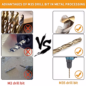 BECOLLO 1/8 Inch Cobalt Drill Bit Set, M35 Jobber Length Twist Drill Bits,Suitable for Drilling in Hard Metal, Stainless Steel, Cast Iron,10 Pieces
